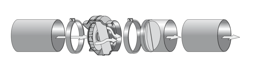 Dynair AXC – LINE METAL Round duct centrifugal in-line fans - Dynair.hu